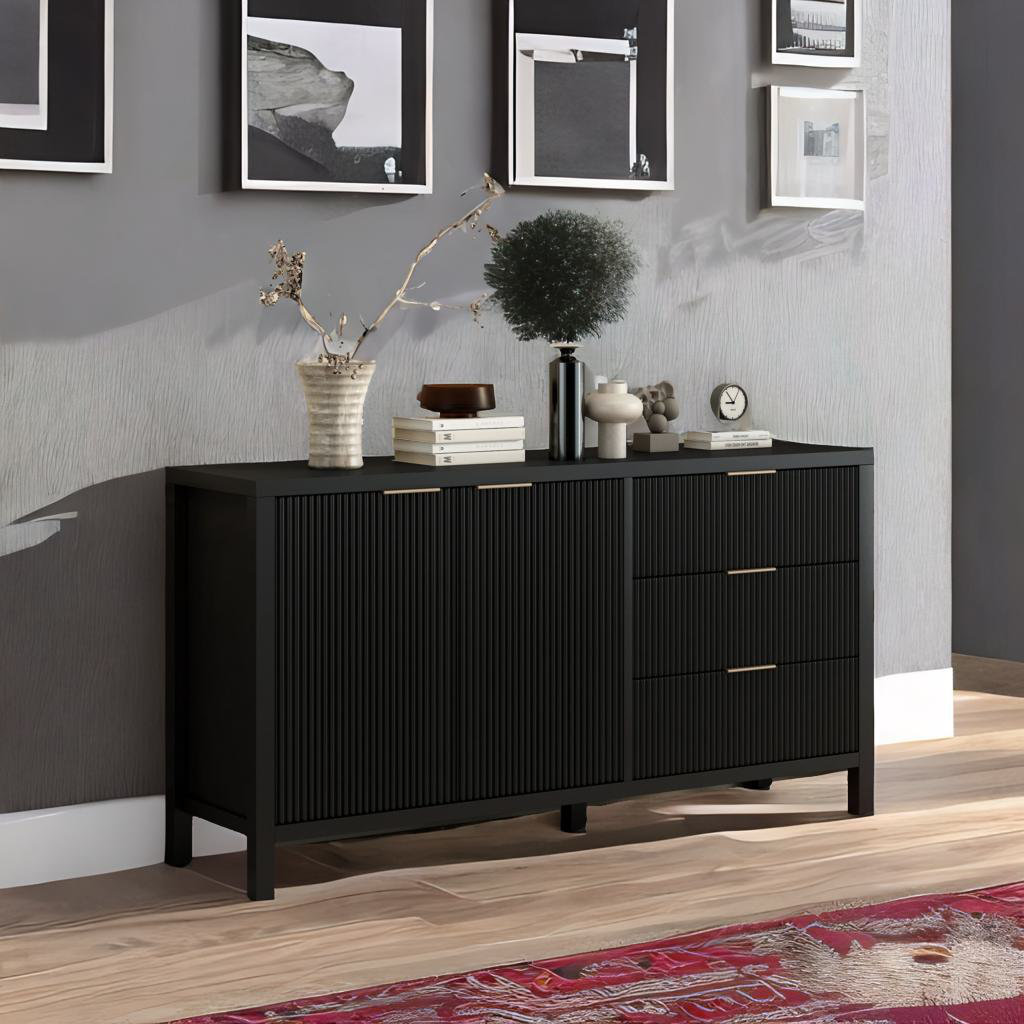 Ebern Designs Minimalist Wave-pattern Sideboard | Wayfair