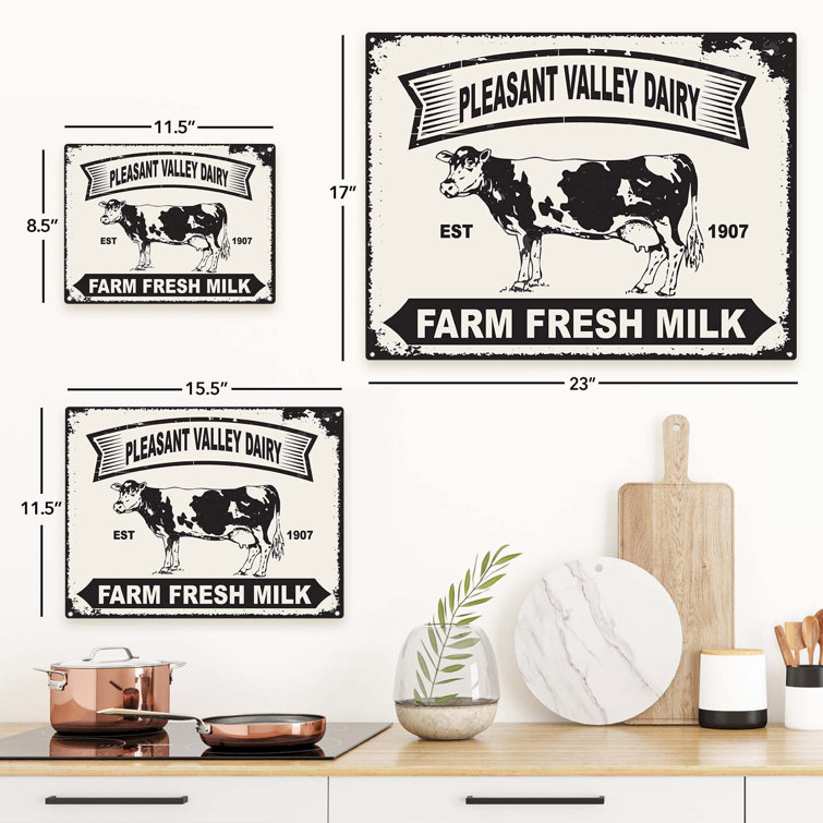 Trinx Rustic Farm Fresh Milk Metal Sign - Wayfair Canada