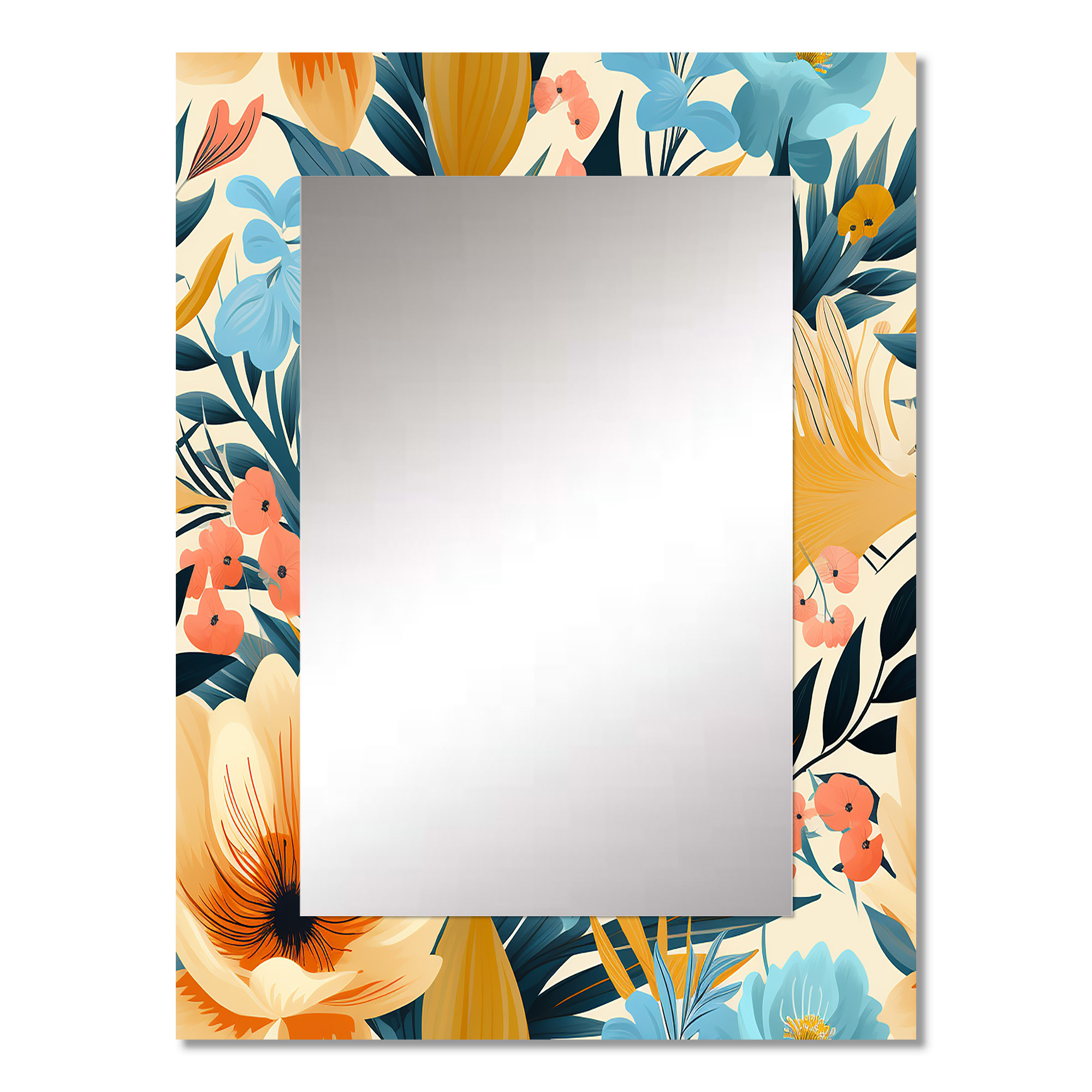 Dakota Fields Light Color Flowers In Tropical Pattern - Tropical Mirror ...