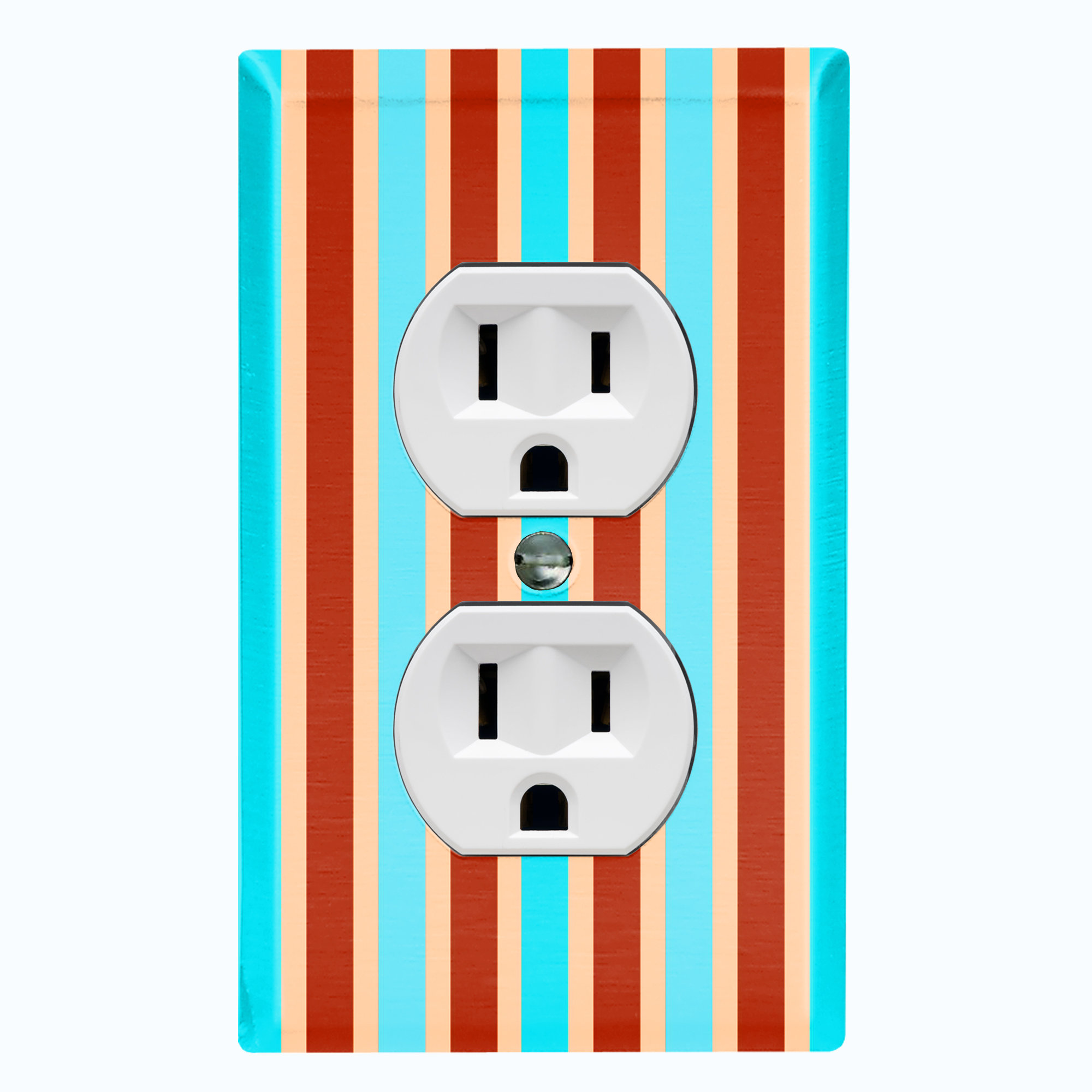 WorldAcc Metal Light Switch Plate Outlet Cover (Orange Blue Wallpaper ...
