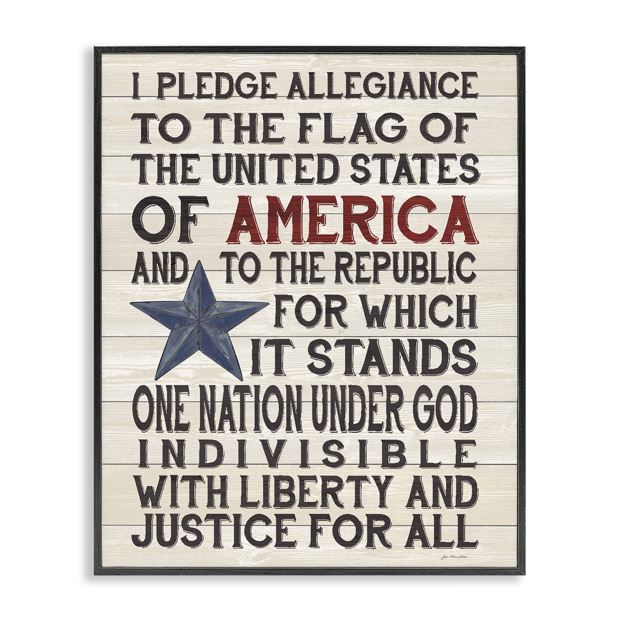 Winston Porter Pledge of Allegiance - Graphic Art Print on Canvas | Wayfair
