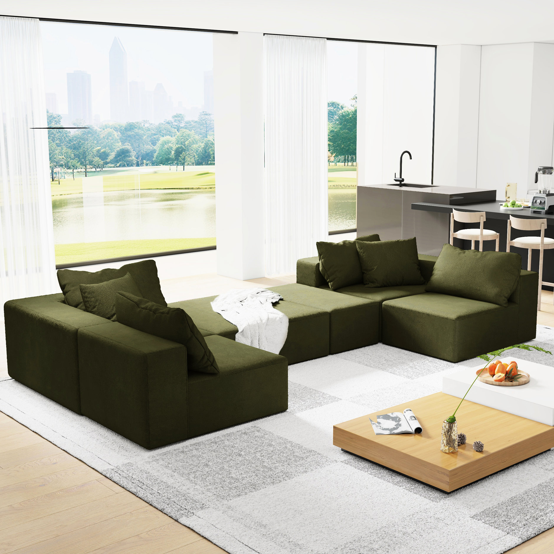Latitude Run® Modern Upholstered Sectional Living Room - L Shaped ...