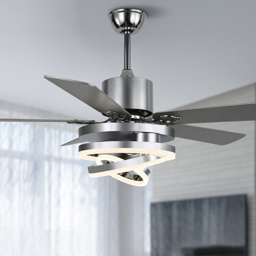 Chrome Ceiling Fans You'll Love | Wayfair