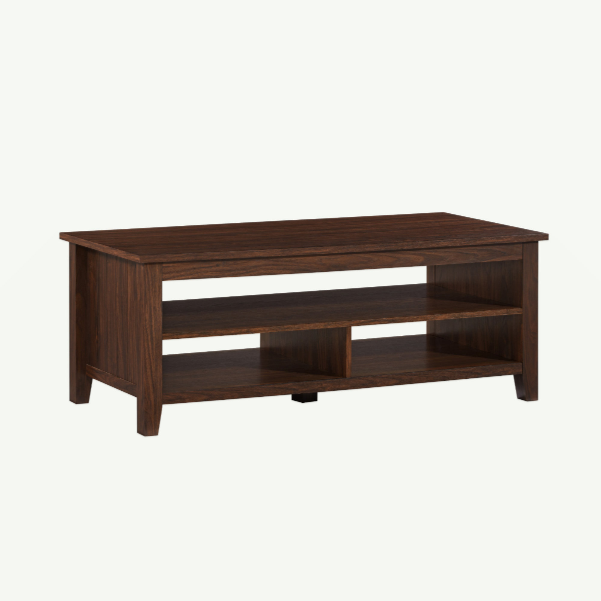 Dovecove Coastal Grooved Panel Coffee Table With Lower Shelf – Dark ...