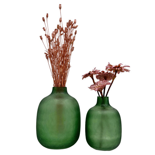 Wrought Studio™ Set of Two Decorative Green Round Jug Shape Handmade ...