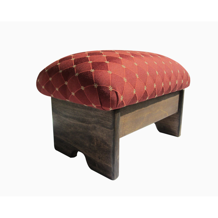 Millwood Pines Padded Foot Stool, 9" Tall, Rococo Red Fabric | Wayfair
