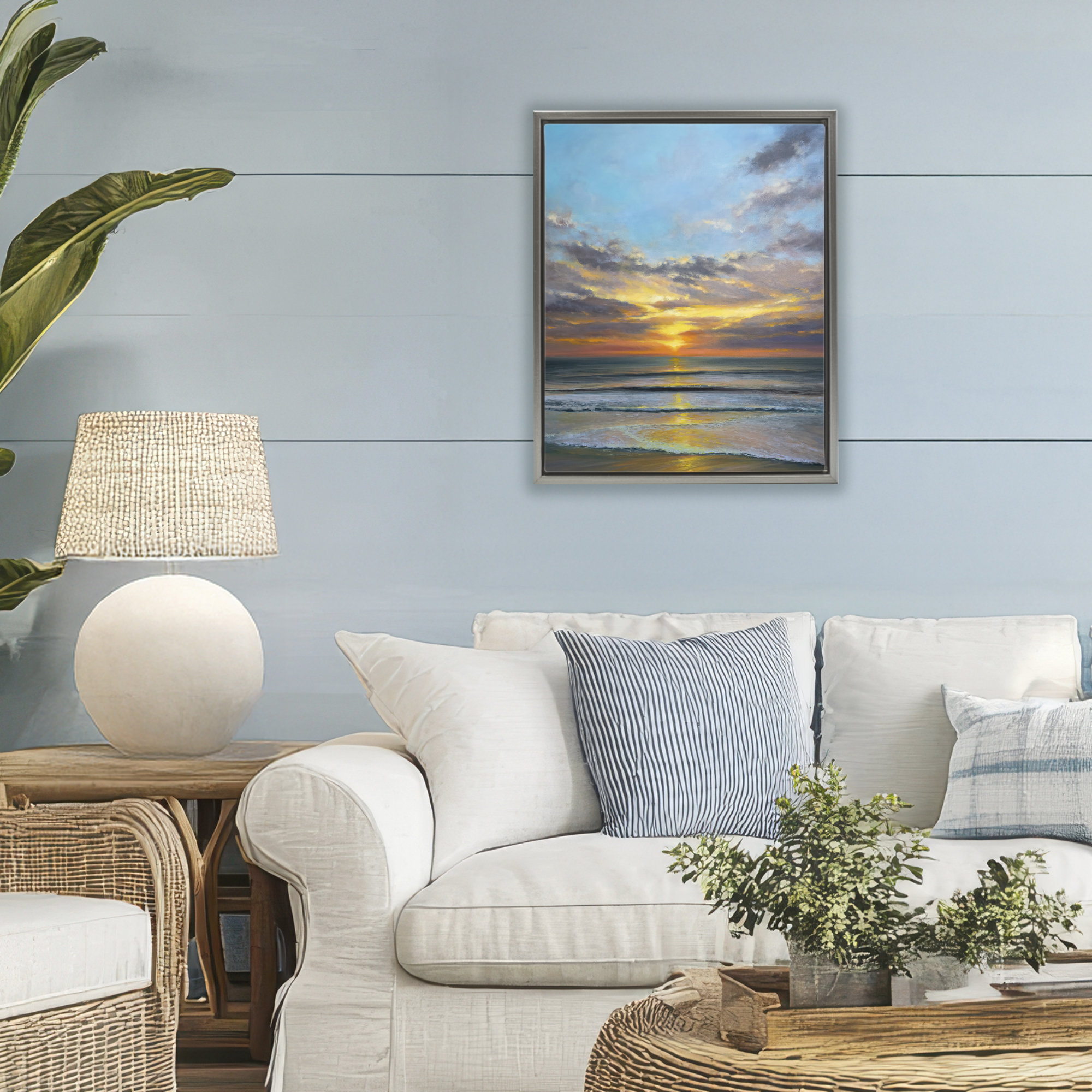 Latitude Run® Balanced Serene Sunrise Floating Frame, design by Joanne ...