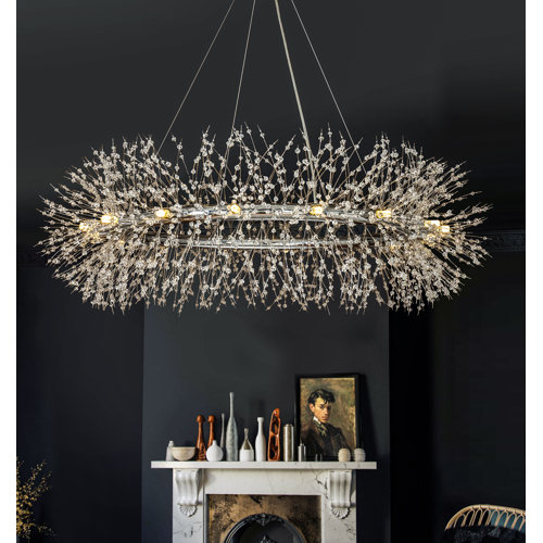 Everly Quinn Galewood 16-lights Wagon Wheel Firework Crystal Chandelier ...