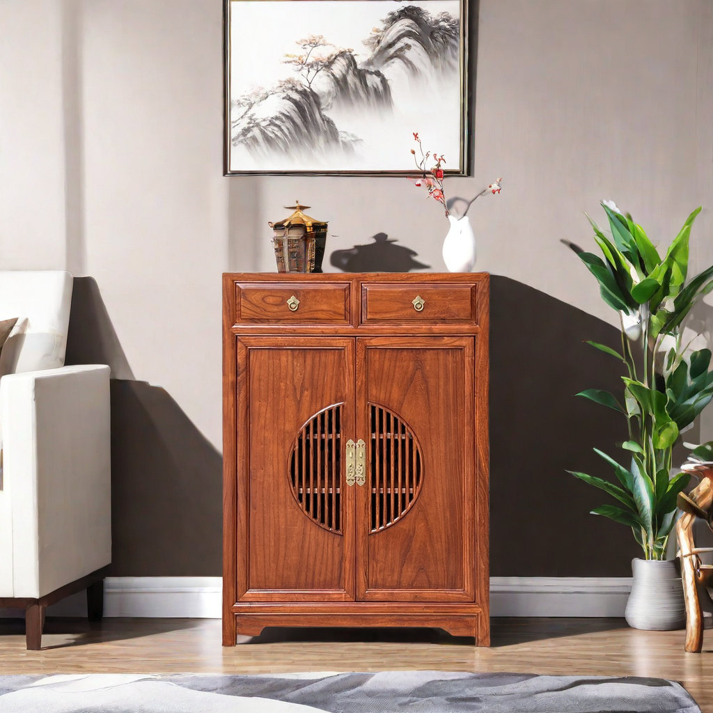 DICIXA New Chinese Zen Style Shoe Cabinet 20 Pair Shoe Storage Cabinet ...