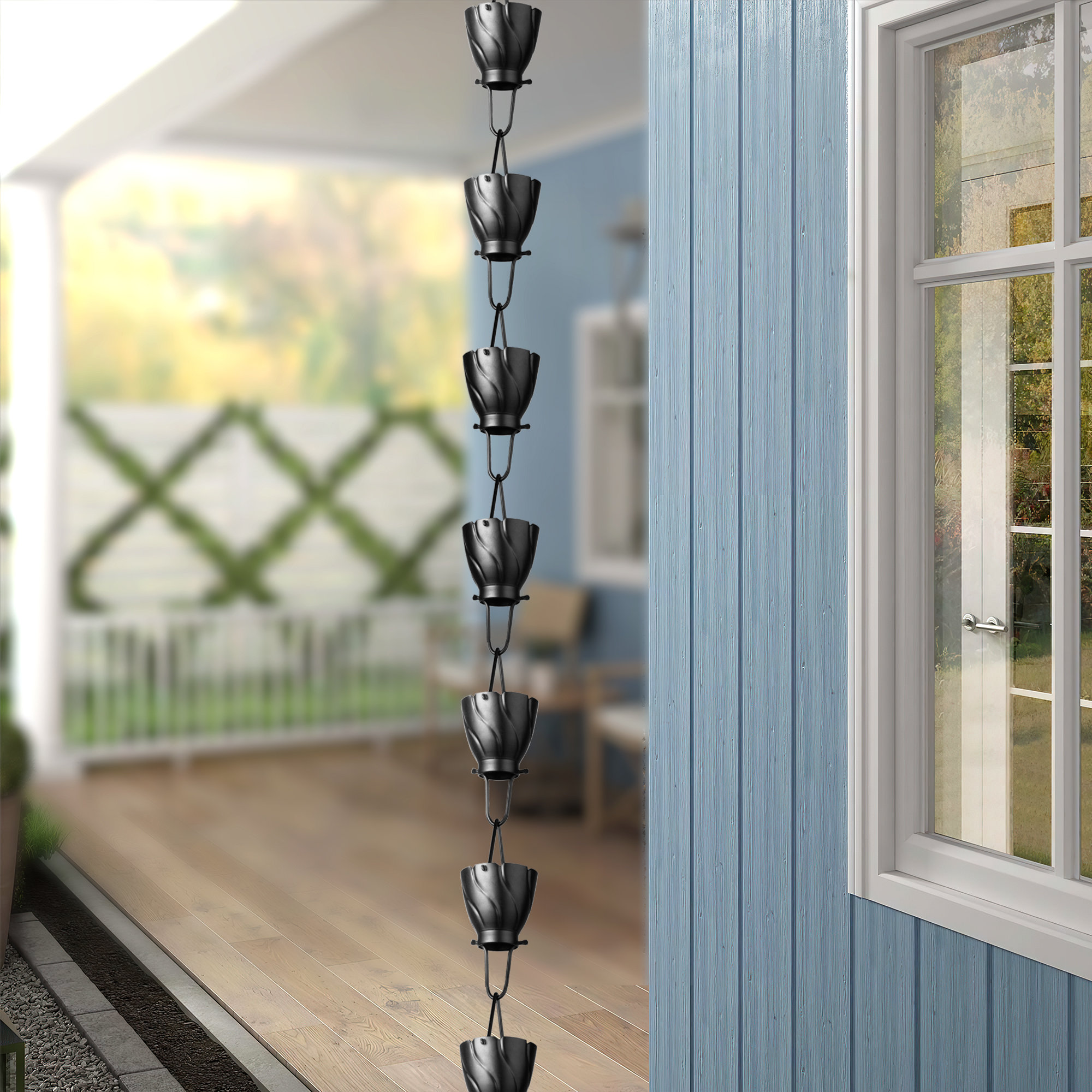 Monarch Rain Chains Aluminum Akira Rain Chain Replacement Downspout for ...