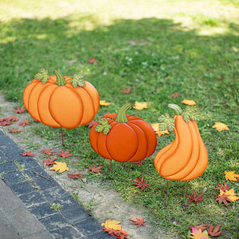 The Holiday Aisle® Bramber Pumpkin Garden Stake & Reviews | Wayfair