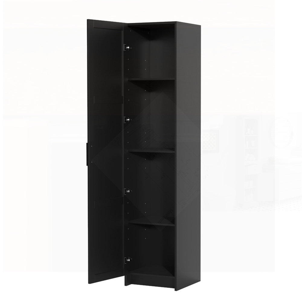 Rebrilliant Tall Narrow Storage Cabinet With 3 Adjustable Shelves ...