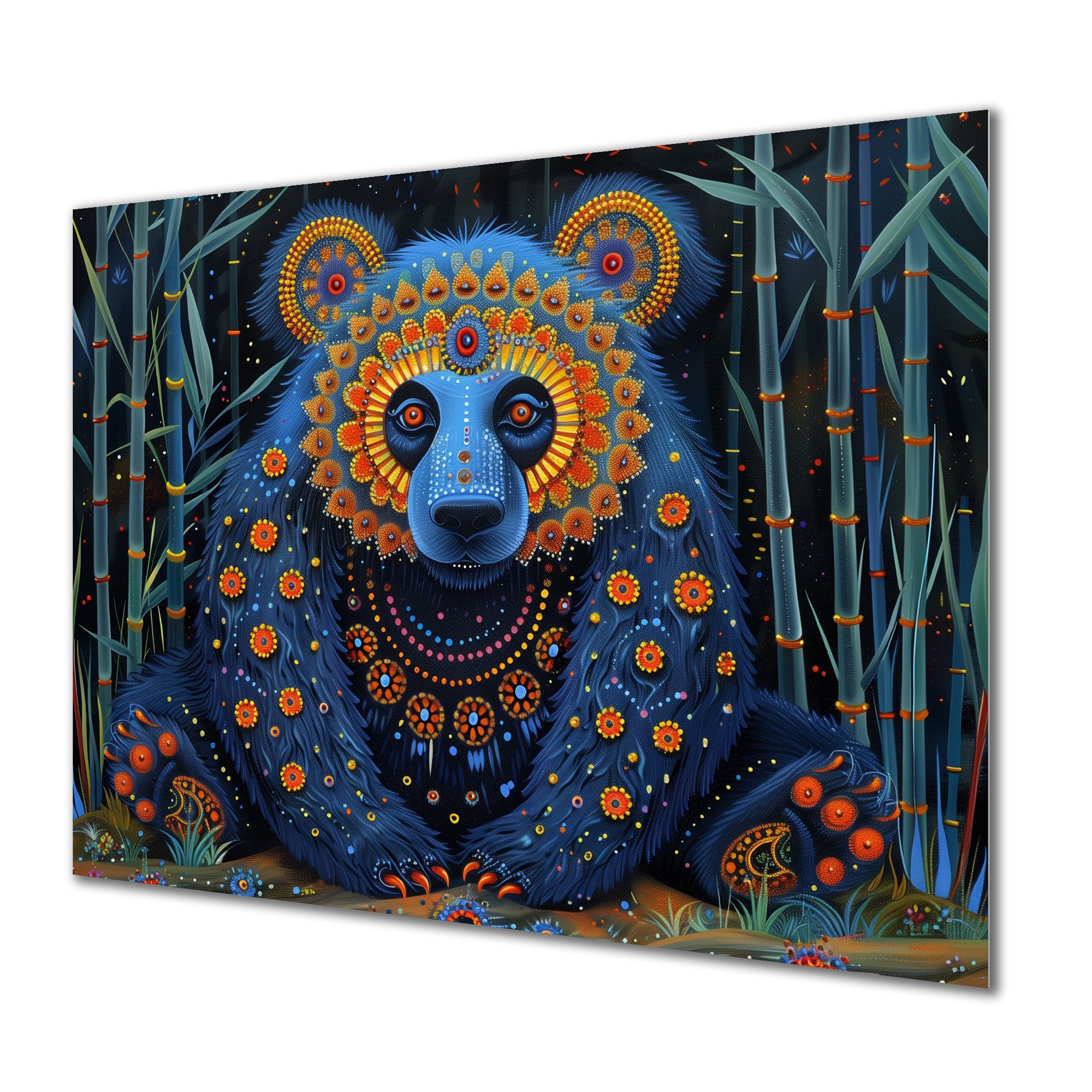 Bungalow Rose Blue Yellow Panda Mystical Panda II - Panda Animal Wall ...