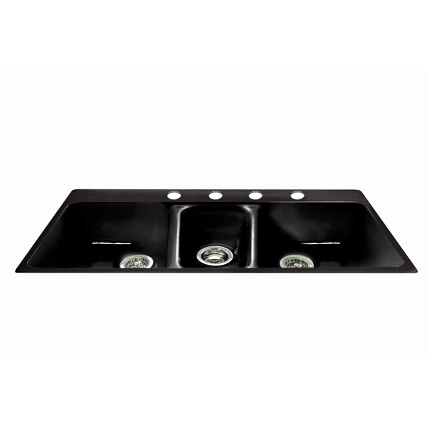 CECO Northshore 43'' L Undermount Triple Bowl Cast Iron Kitchen Sink ...