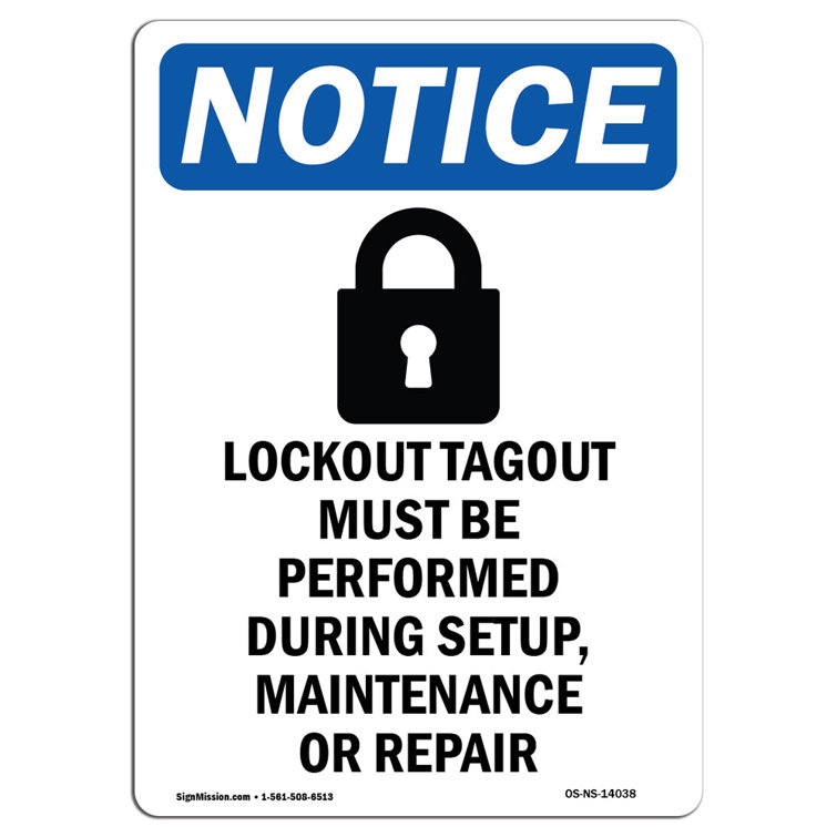 SignMission Lockout Tagout Must Sign with Symbol | Wayfair