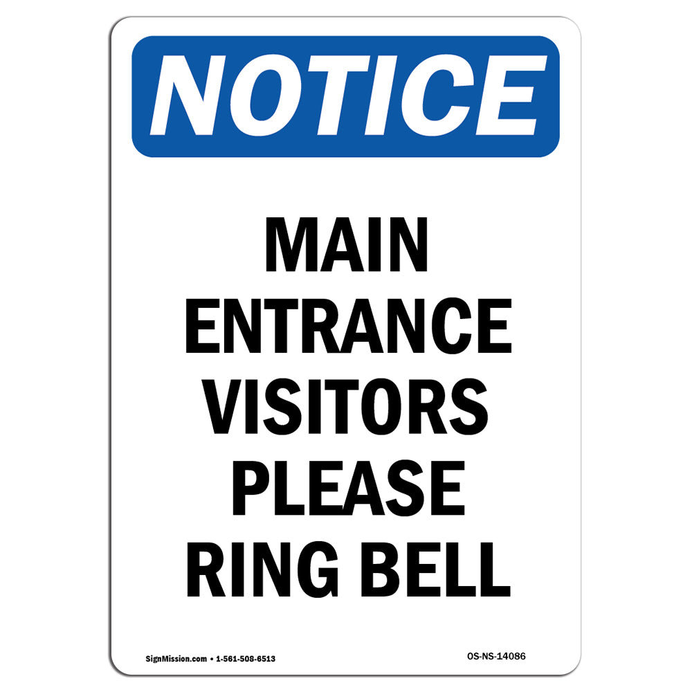 SignMission Main Entrance Visitors Please Ring Bell Sign | Wayfair