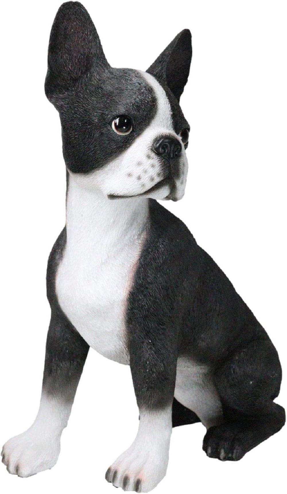 Alcott Hill Large Realistic Tuxedo Boston Terrier Statue 15"Tall Animal ...