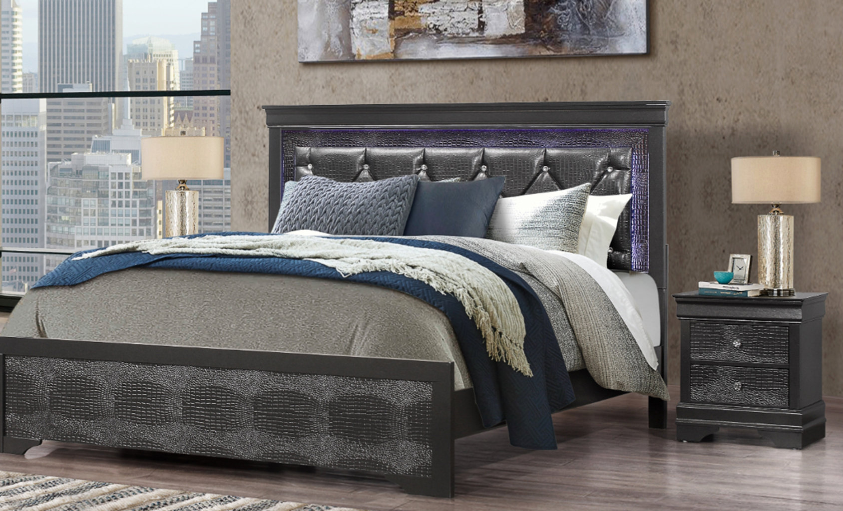 Lark Manor™ Shaker Bed with LED and Padded Headboard | Wayfair