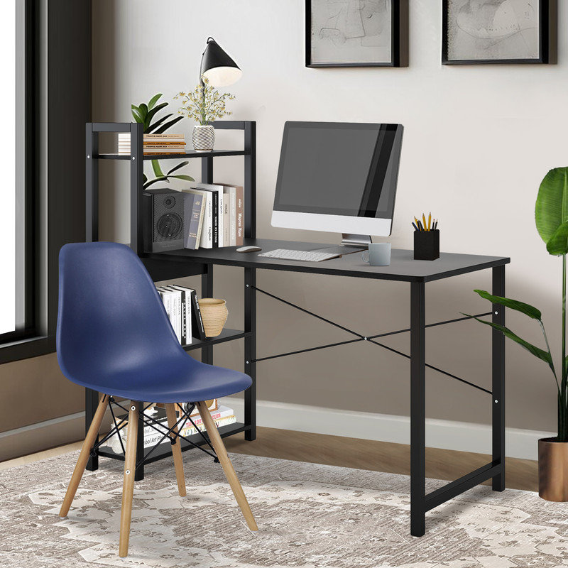 Inbox Zero Modern Home Office Desk and Chair Set with 4 Tier Storage ...