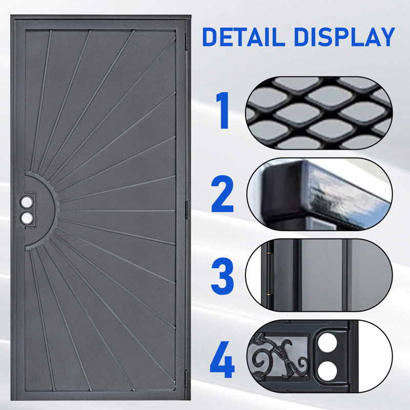 Grisham 36'' x 80'' Steel Security Screen Doors | Wayfair
