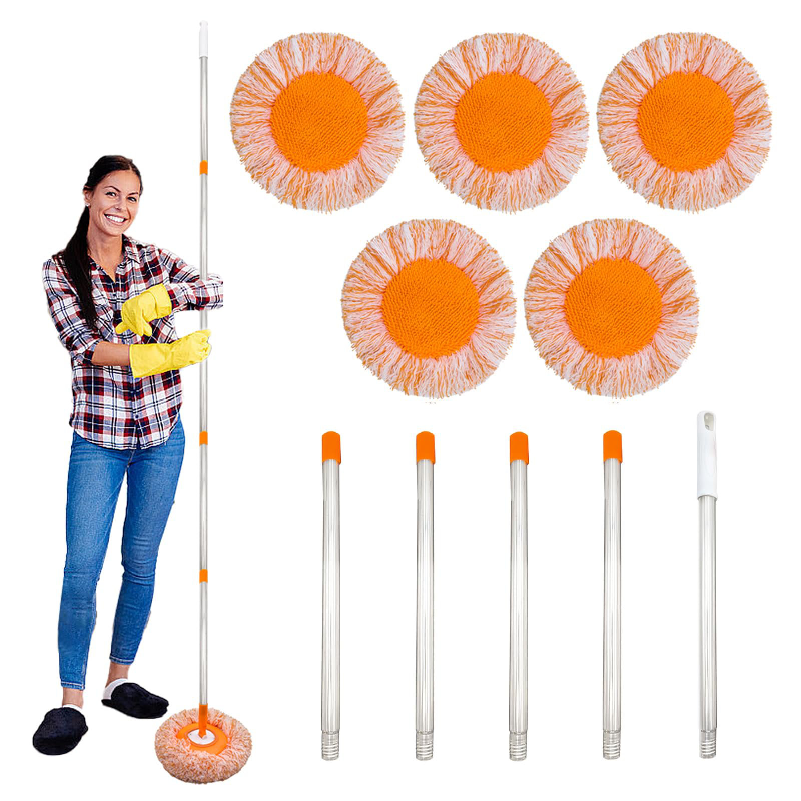 tangmaikeji 360 Rotatable Adjustable Cleaning Mop With 5 Mop Head, 78 ...