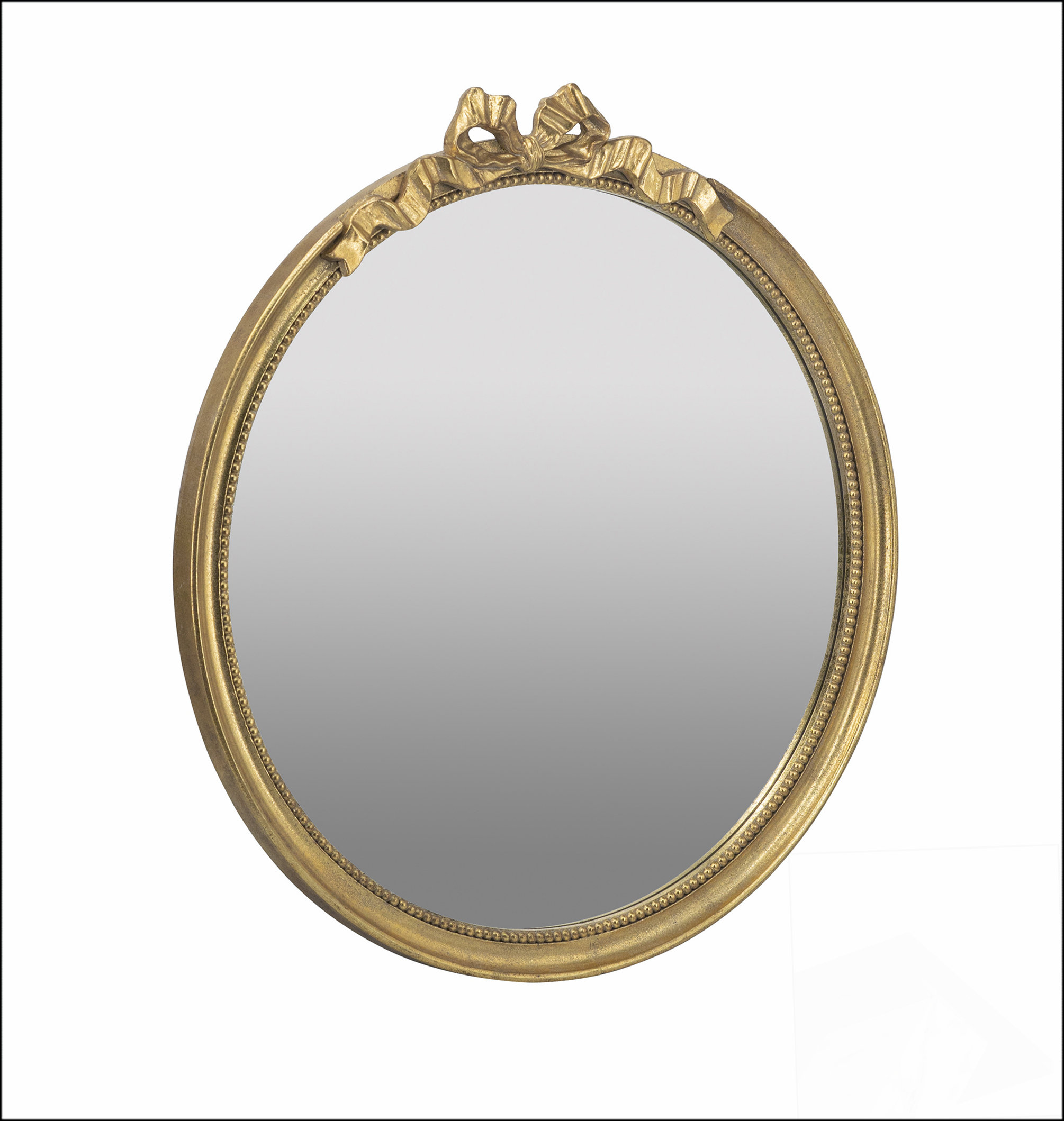 House of Hampton® 30 Inch Round Decorative Wood Frame Wall Mirror ...
