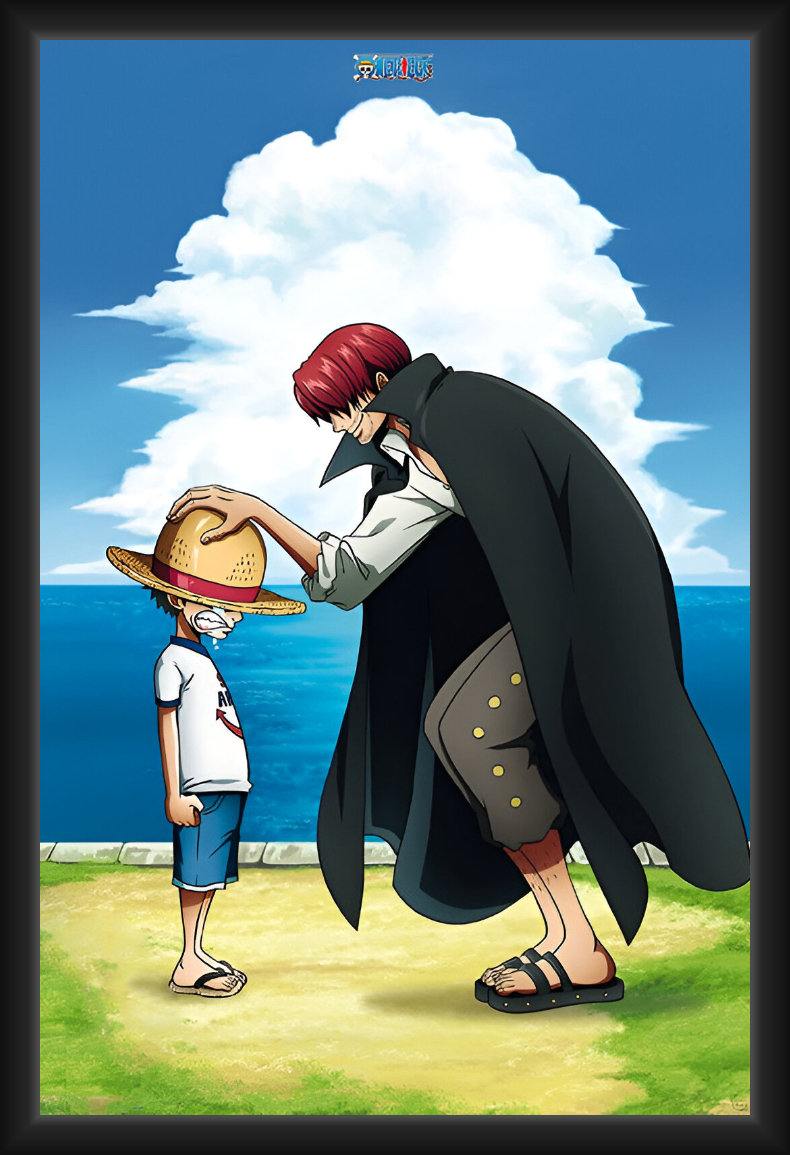 Latitude Run® Officially Licensed One Piece - Shanks & Luffy - Framed ...