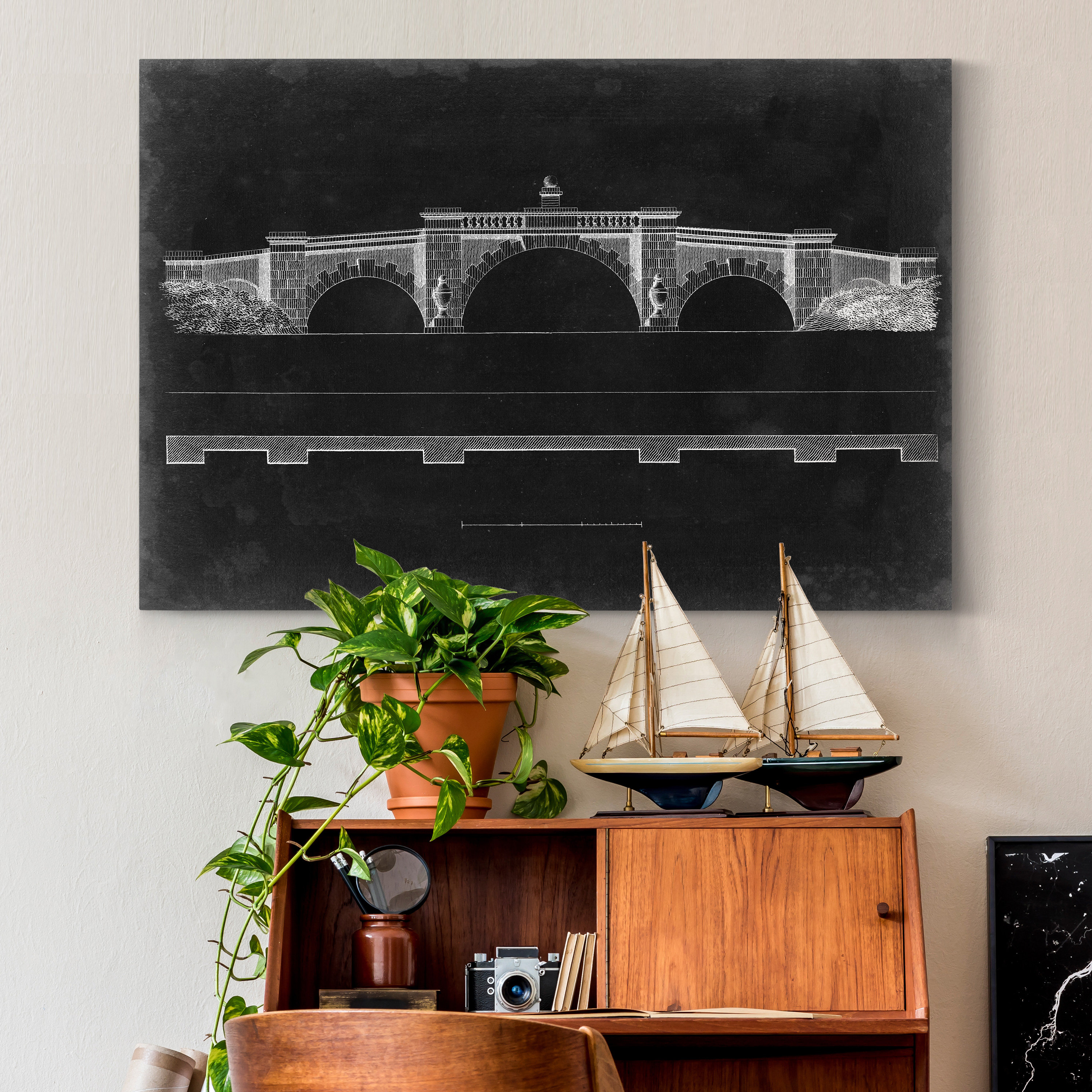 17 Stories Bridge Schematic III - Printon Canvas - Wayfair Canada