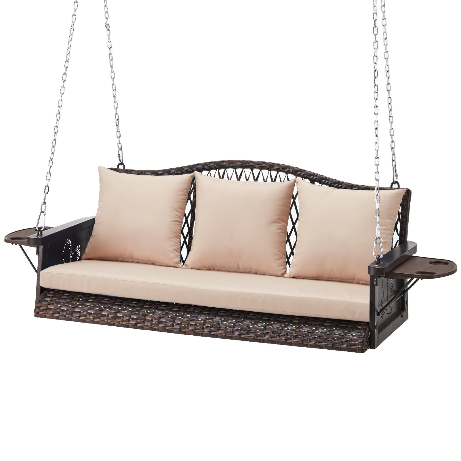 Winston Porter Jolliff Porch Swing, 900lbs High Load, Comfy Unique ...