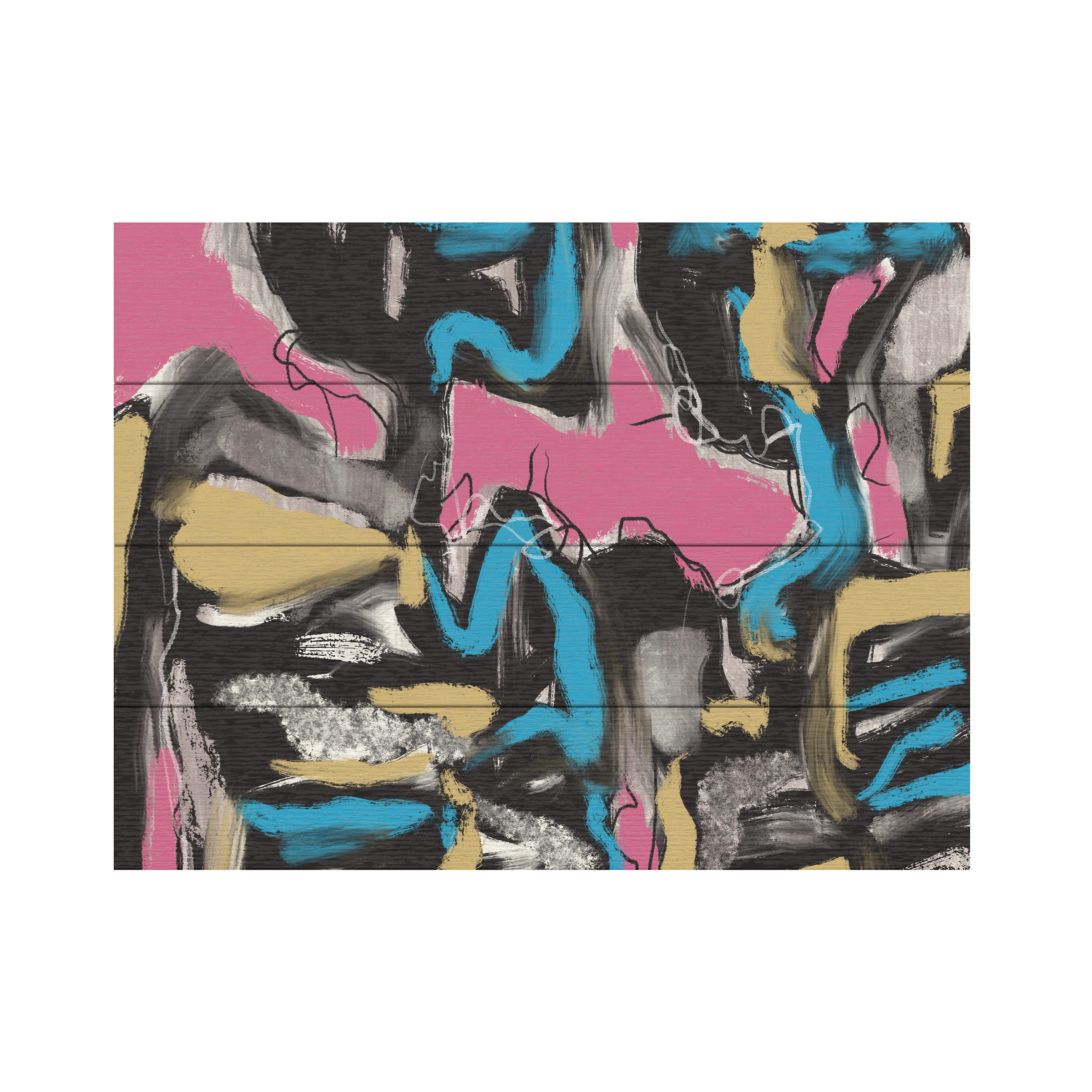 Ebern Designs Little Dean Ink And Oil Abstract 02 Wood Slat Art | Wayfair