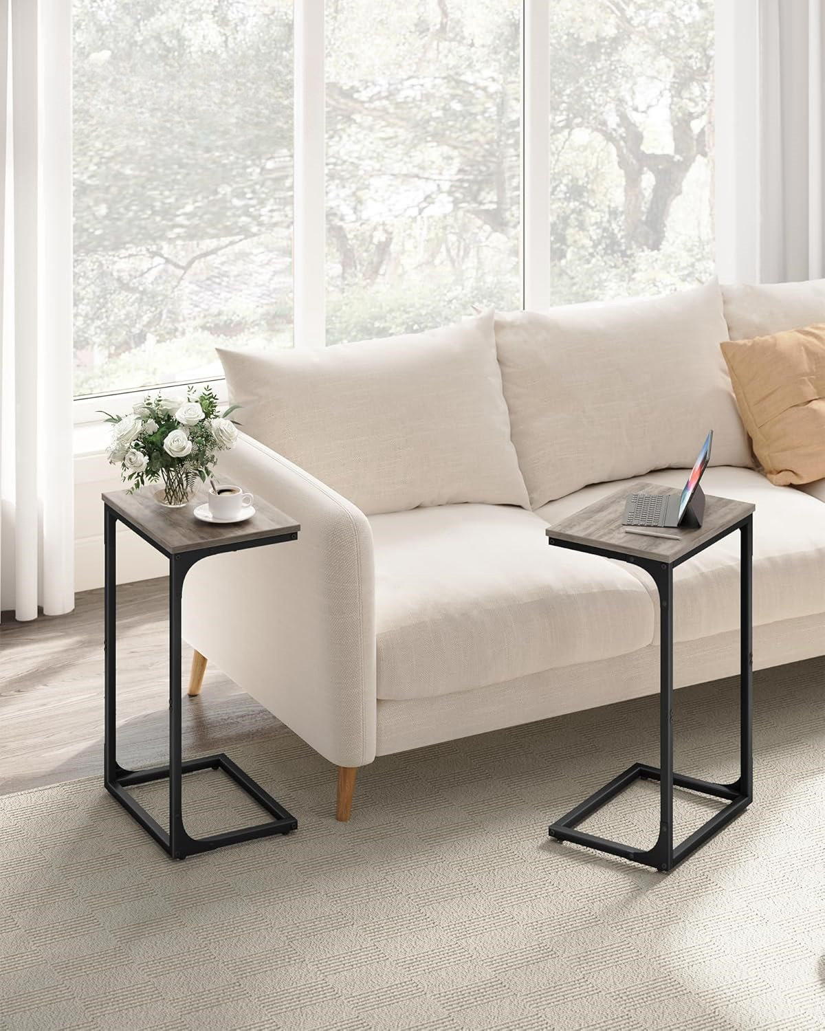 A Home C Shaped Side Table, Sofa Side Table, Sofa Table With Metal ...