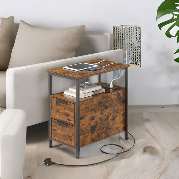 Rafaelo Mobilia Slim Bedside Table With Power And USB Outlets | Wayfair ...