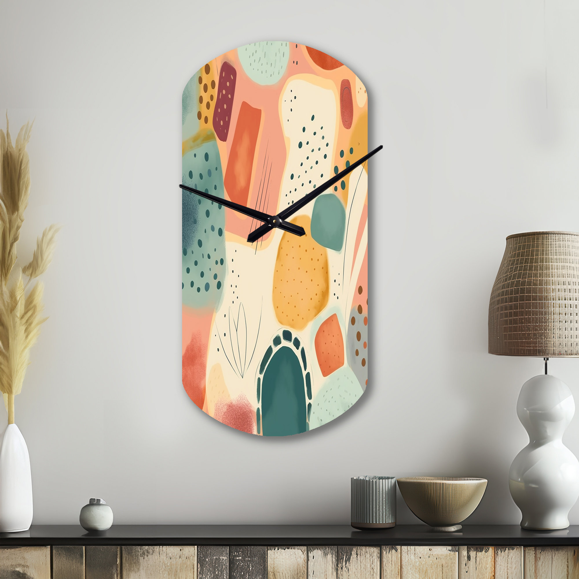 Design Art Orange Fun Pattern Of Shapes I - Cylinder Shape Unique ...