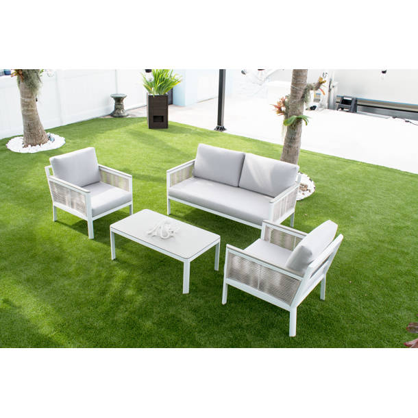 Panama Jack Westerman 4 - Person Outdoor Seating Group with Cushions ...