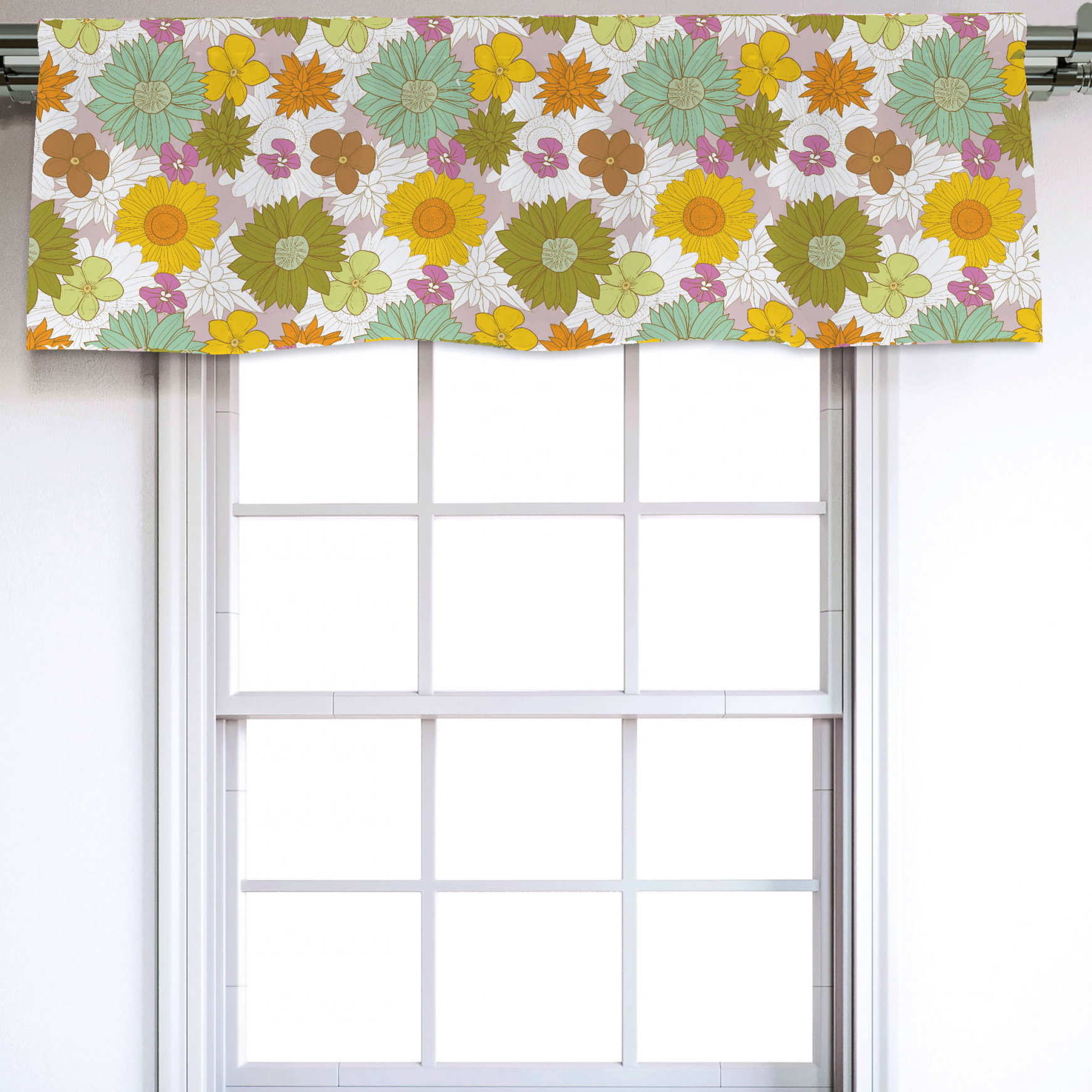 Ambesonne Flower 54" Window Valance | Wayfair