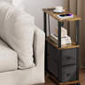 17 Stories Set of Two Small Narrow End Tables with LED Lighting and ...