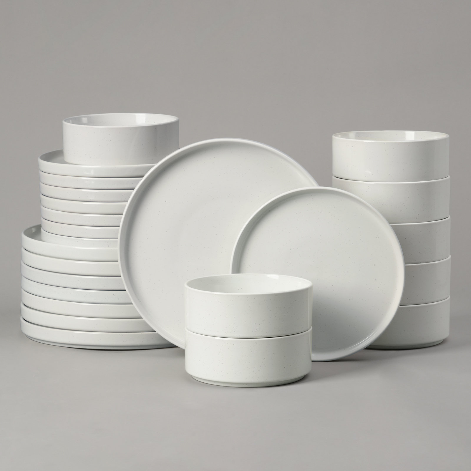 Famiware 24-Piece Dinnerware Set, Stoneware Dish Set (Set of 8 ...