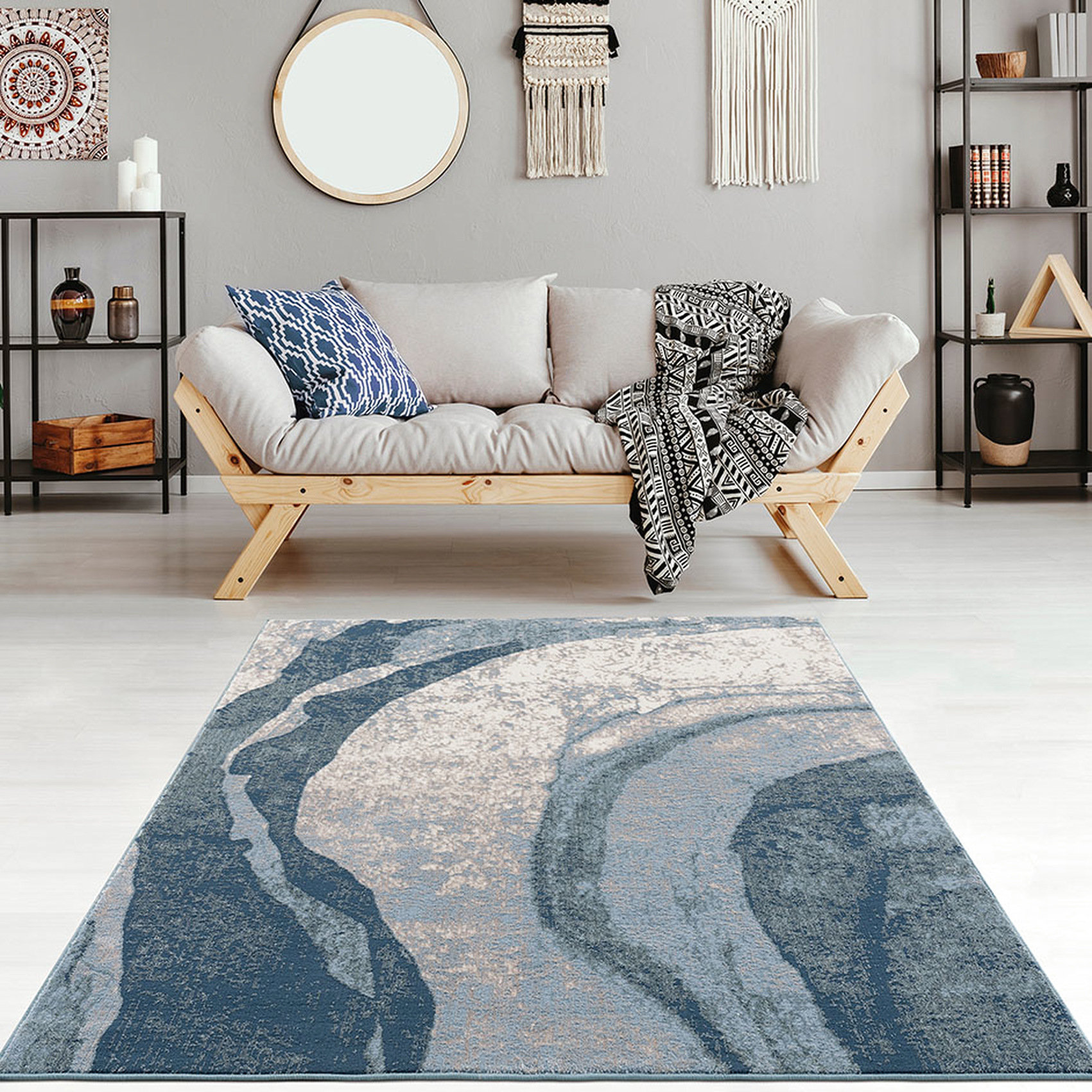 Blue Abstract Area Rugnull