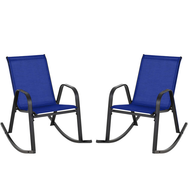 Winston Porter 2 Pcs Patio Rocking Chair Heavy-duty Metal Rocker ...
