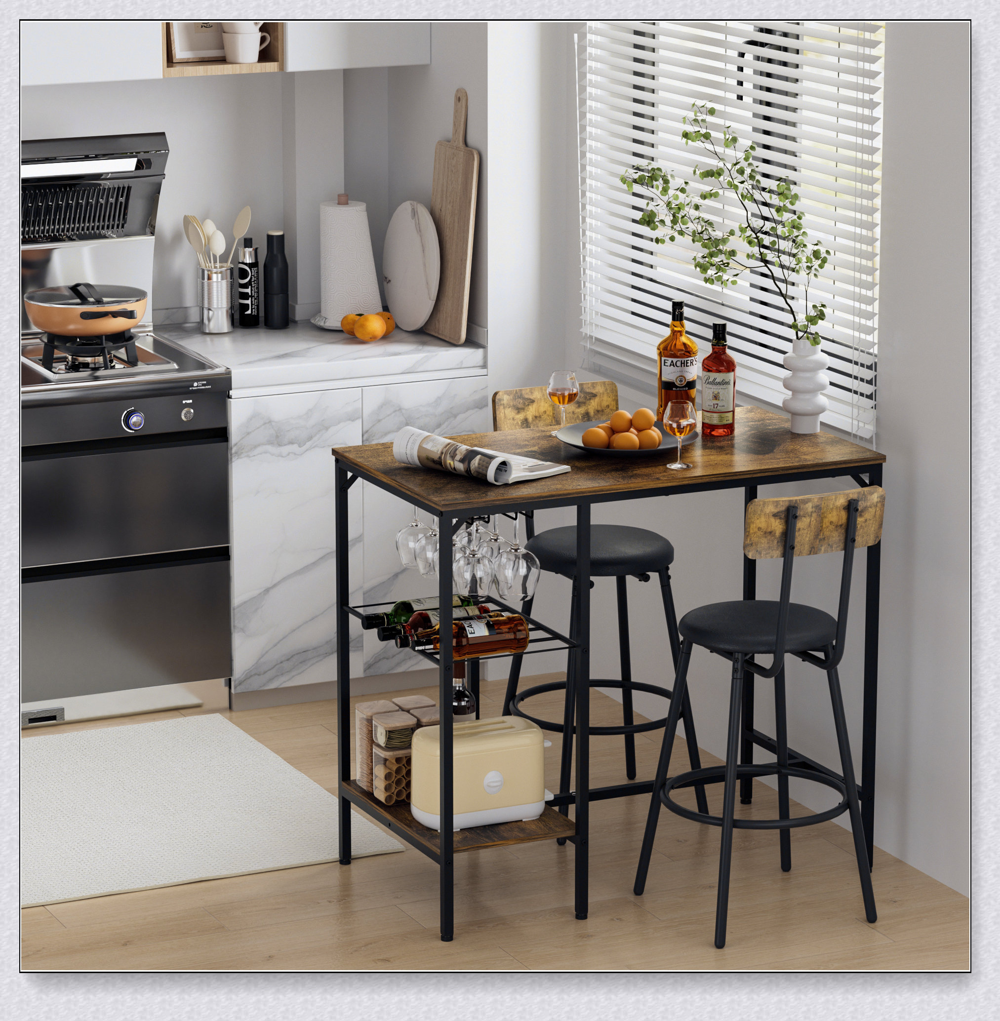 17 Stories Lanece 39.37 L x 21.65 W Dining Set | Wayfair