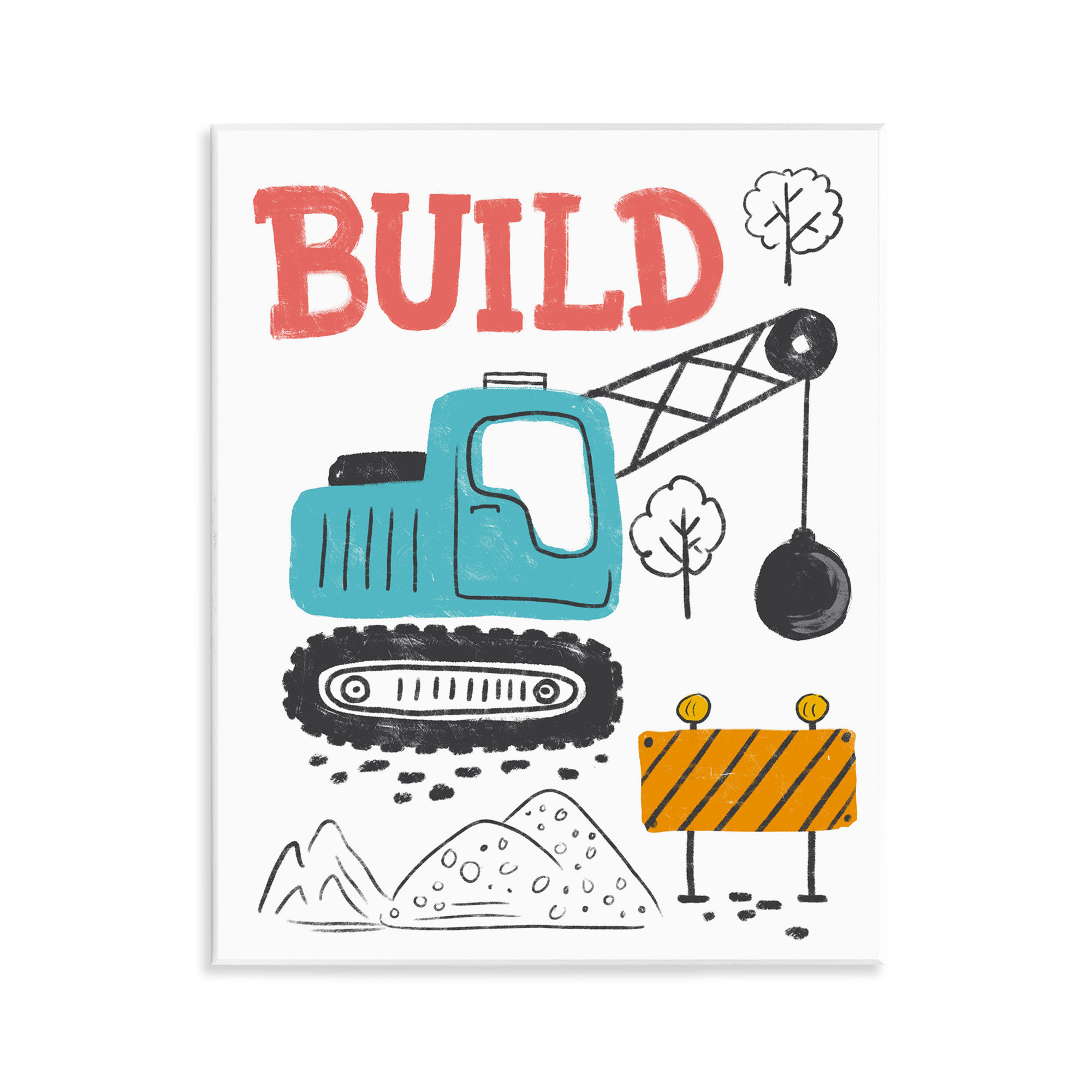 Stupell Industries Construction Build Phrase Wall Plaque Art by Diane ...