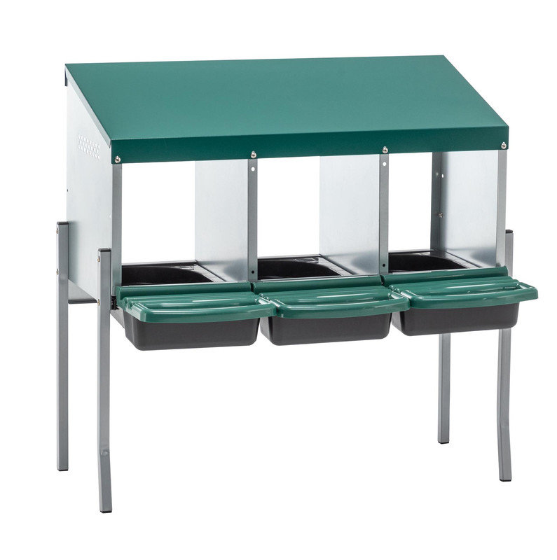 Ophelia & Co. Triple Chicken Nest Box with Cover - Elevated Laying Box ...