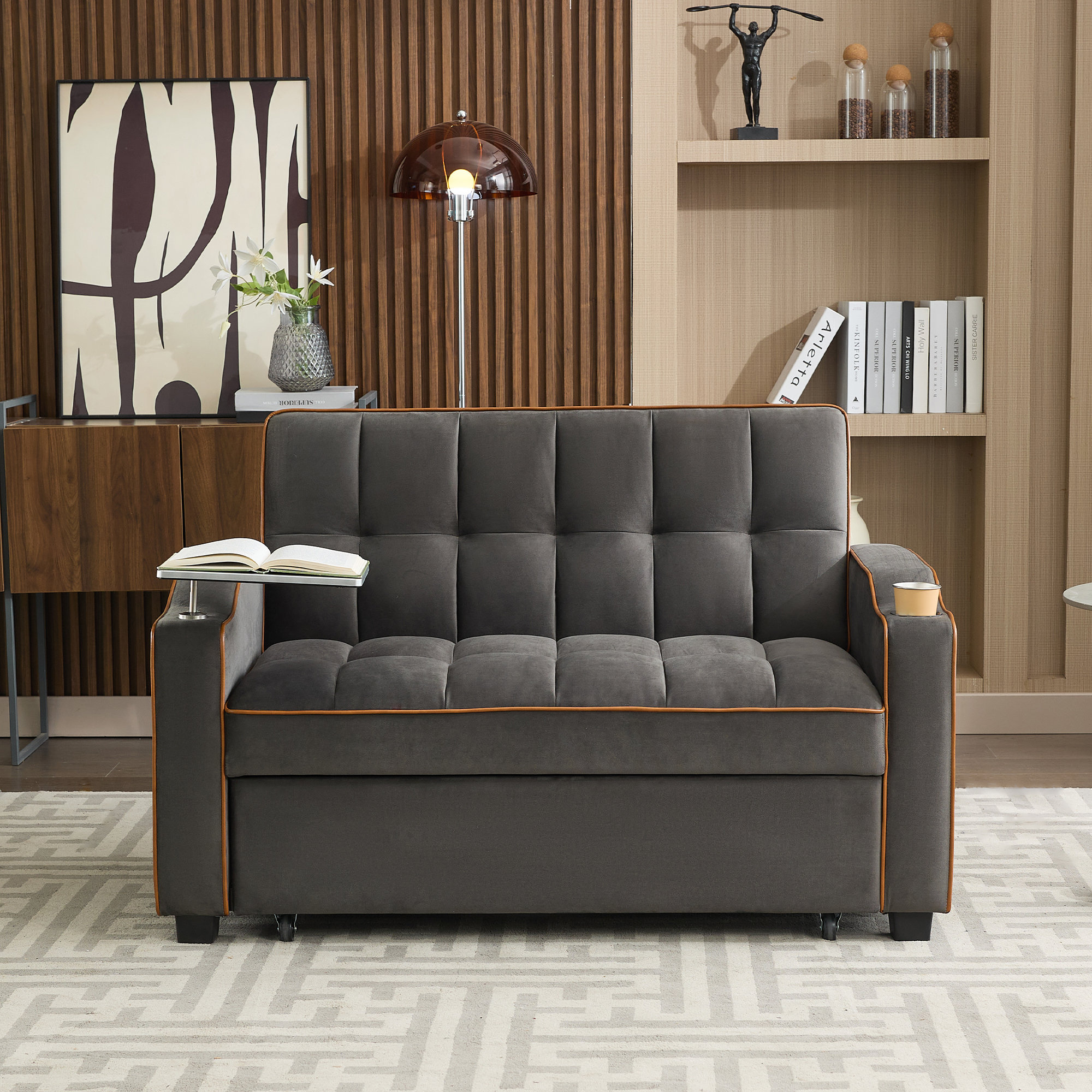 Mercer41 Multi-functional Tufted Back And Cushions Convertible Velvet ...