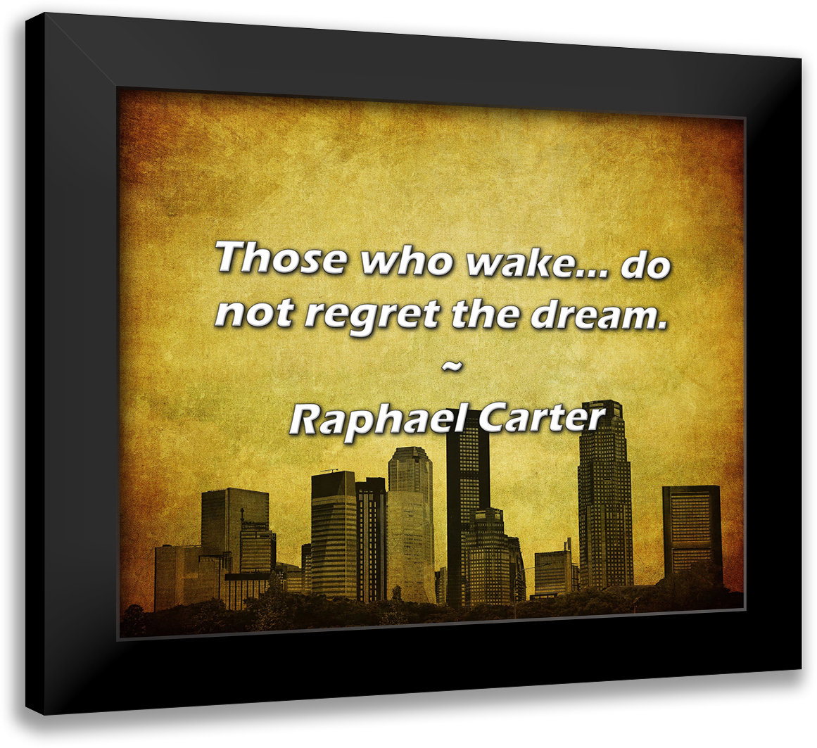 Trinx Raphael Carter Quote: Those who wake... do not regret the dream ...