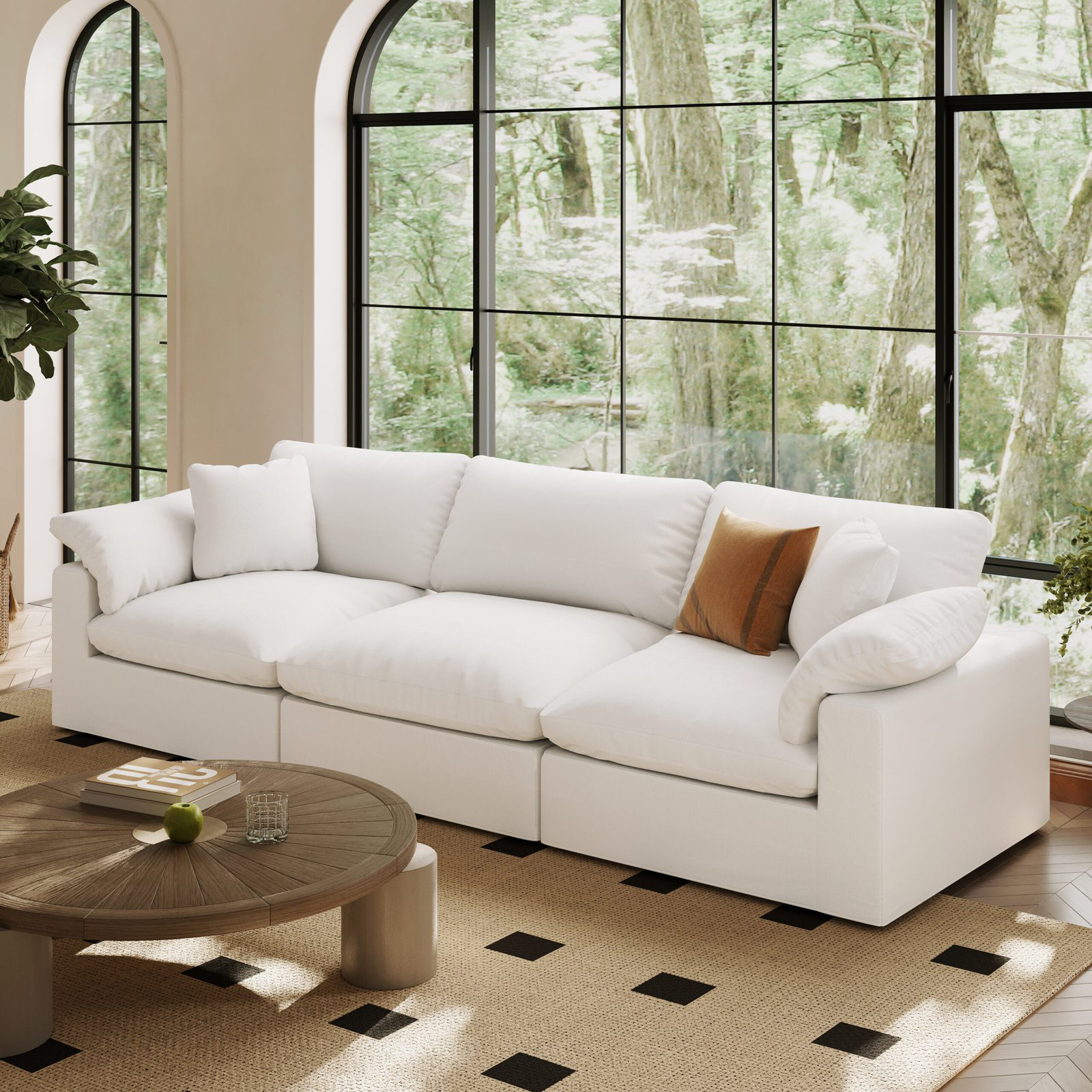 Latitude Run® Oversized Cloud Modular Sectional Sofa, Comfy Down Filled ...
