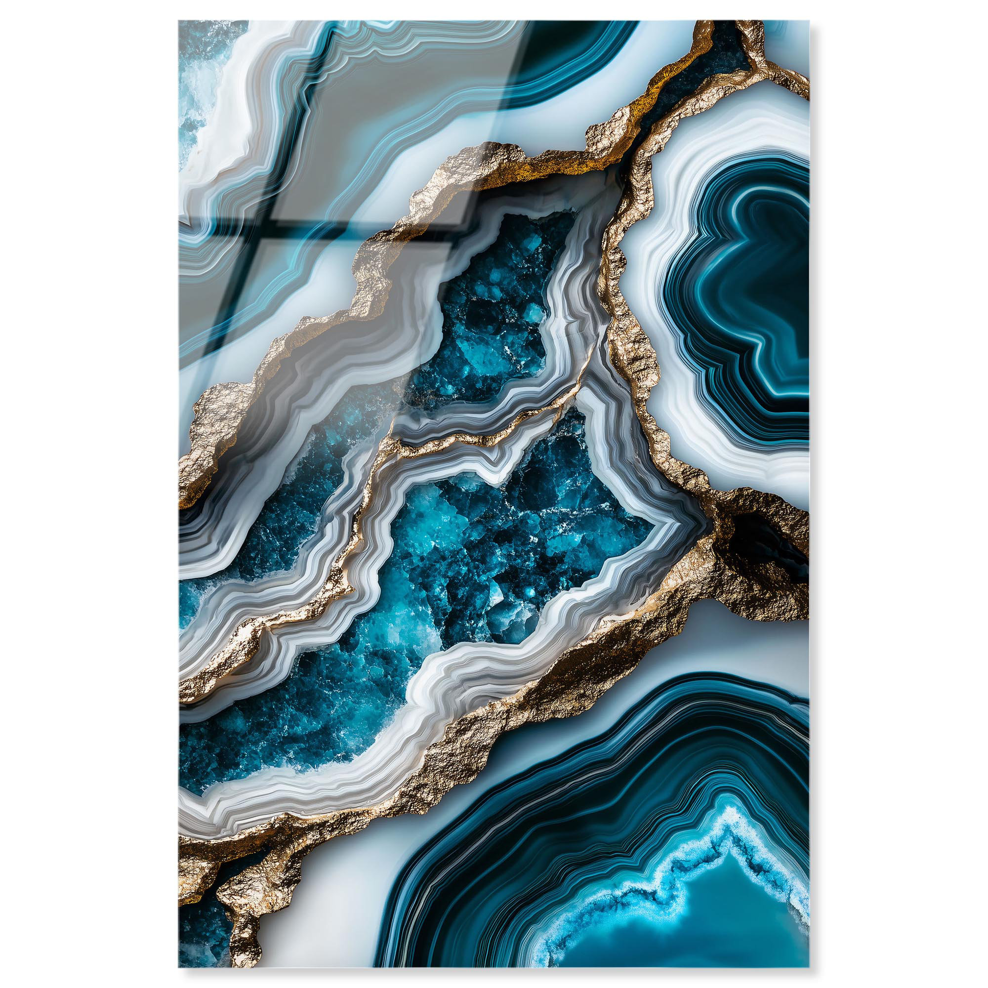 Art Remedy Teal Tides Treasure II Acrylic Blue Geode Wall Art by Art ...