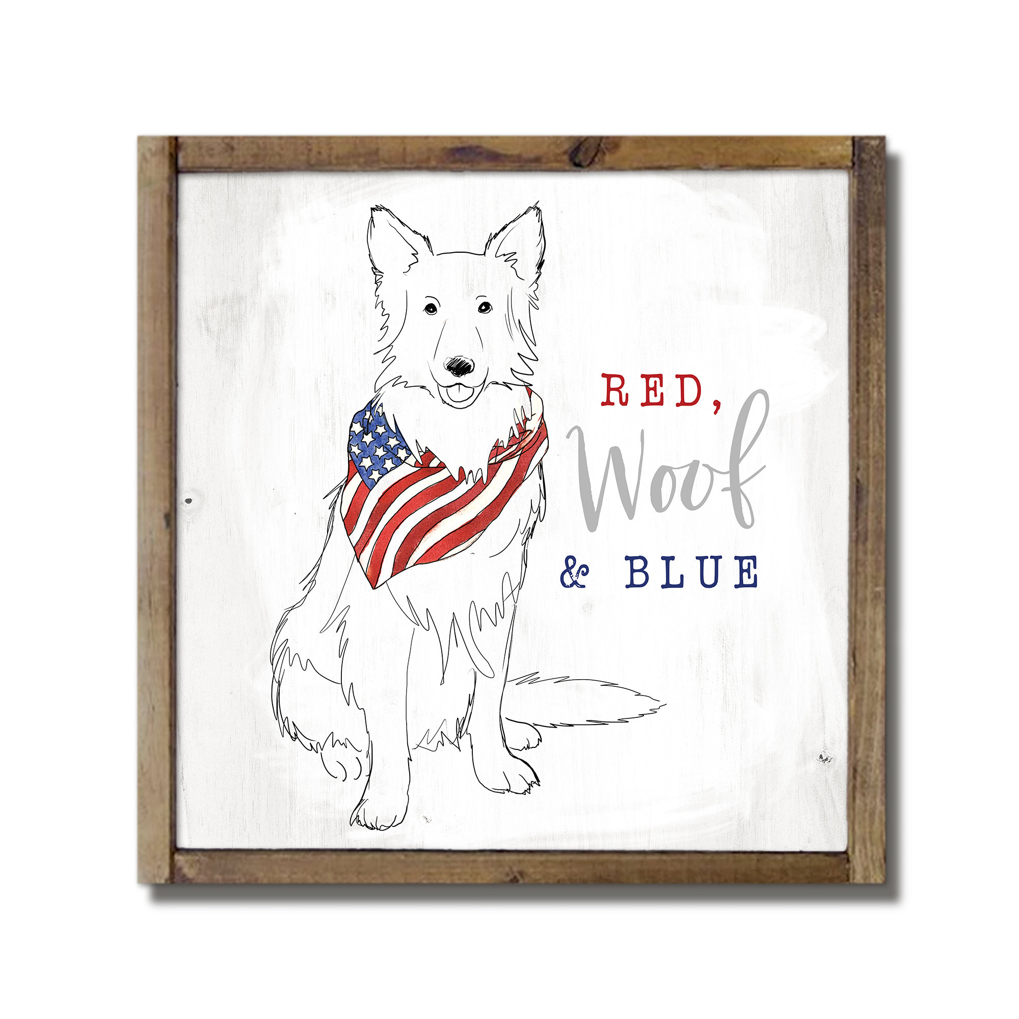 Trinx Red Woof and Blue Framed Plaque - Wayfair Canada