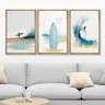 IDEA4WALL Coastal Beach Sun Sand Surf Light Blue Surfboard and Ocean ...