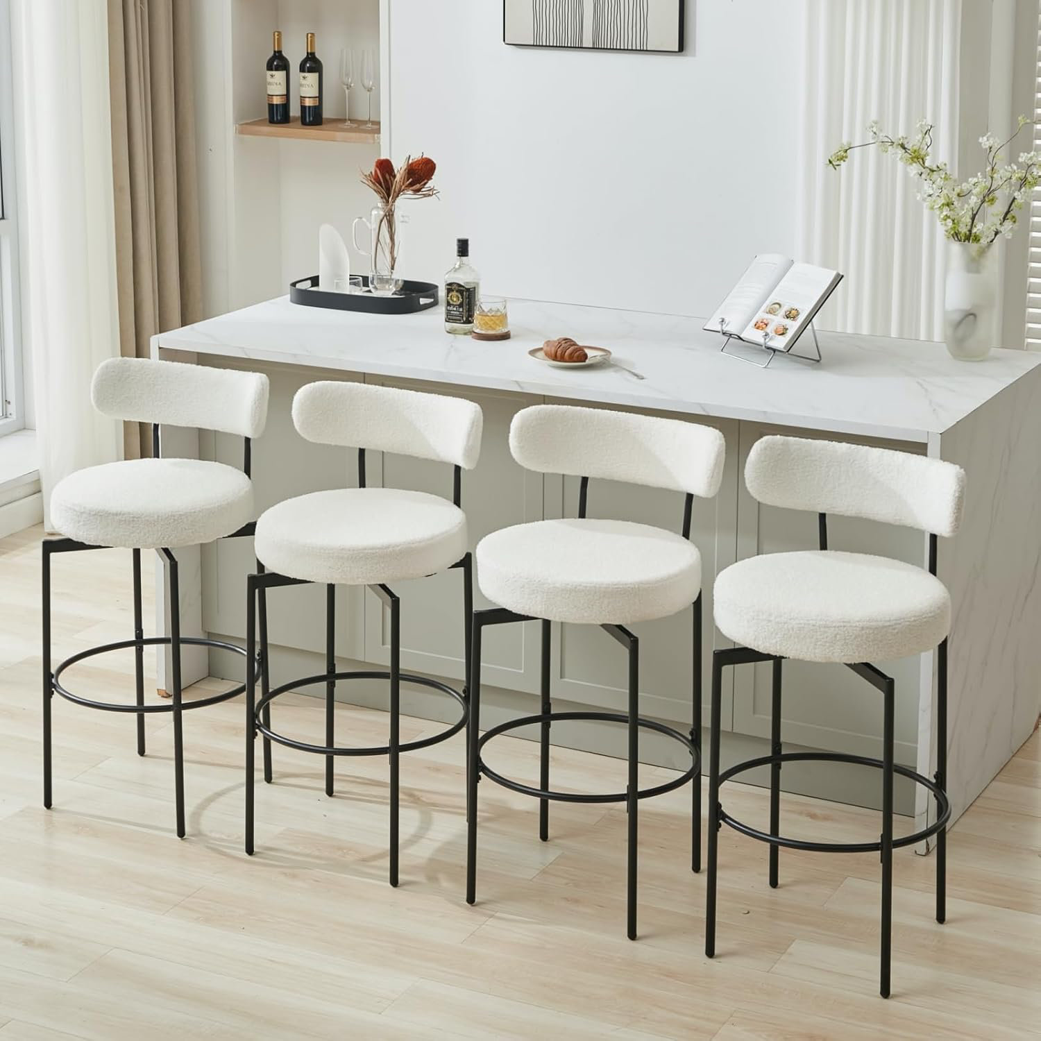 Latitude Run® Teddy Swivel Counter Bar Stools (Set Of 4) | Wayfair