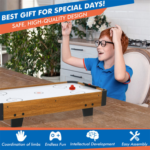 RayChee Tabletop Air Hockey 32'' 2 -Player MDF with Manual Scoreboard ...